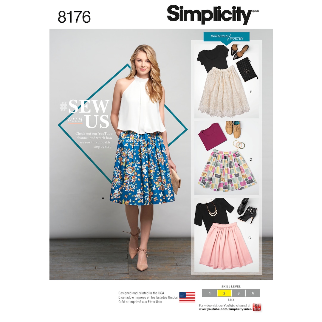 Simplicity 8176 Misses' Dirndl Skirts in Three Lengths - Etsy