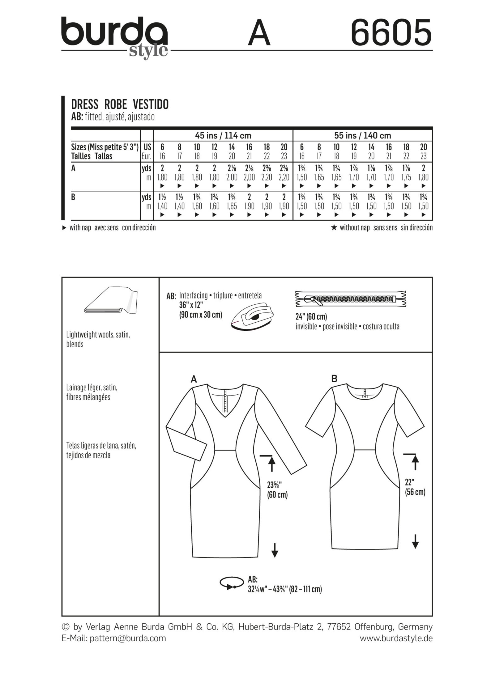 Misses' Panelled Fitted Dresses - Burda Style 6605 - Etsy