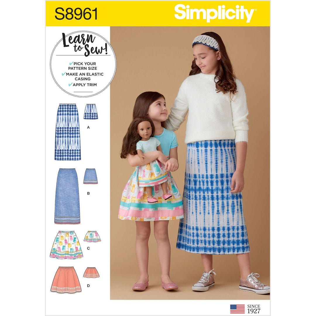 Children’s, Girls’, and Dolls’ Skirts - Simplicity S8961 - Etsy