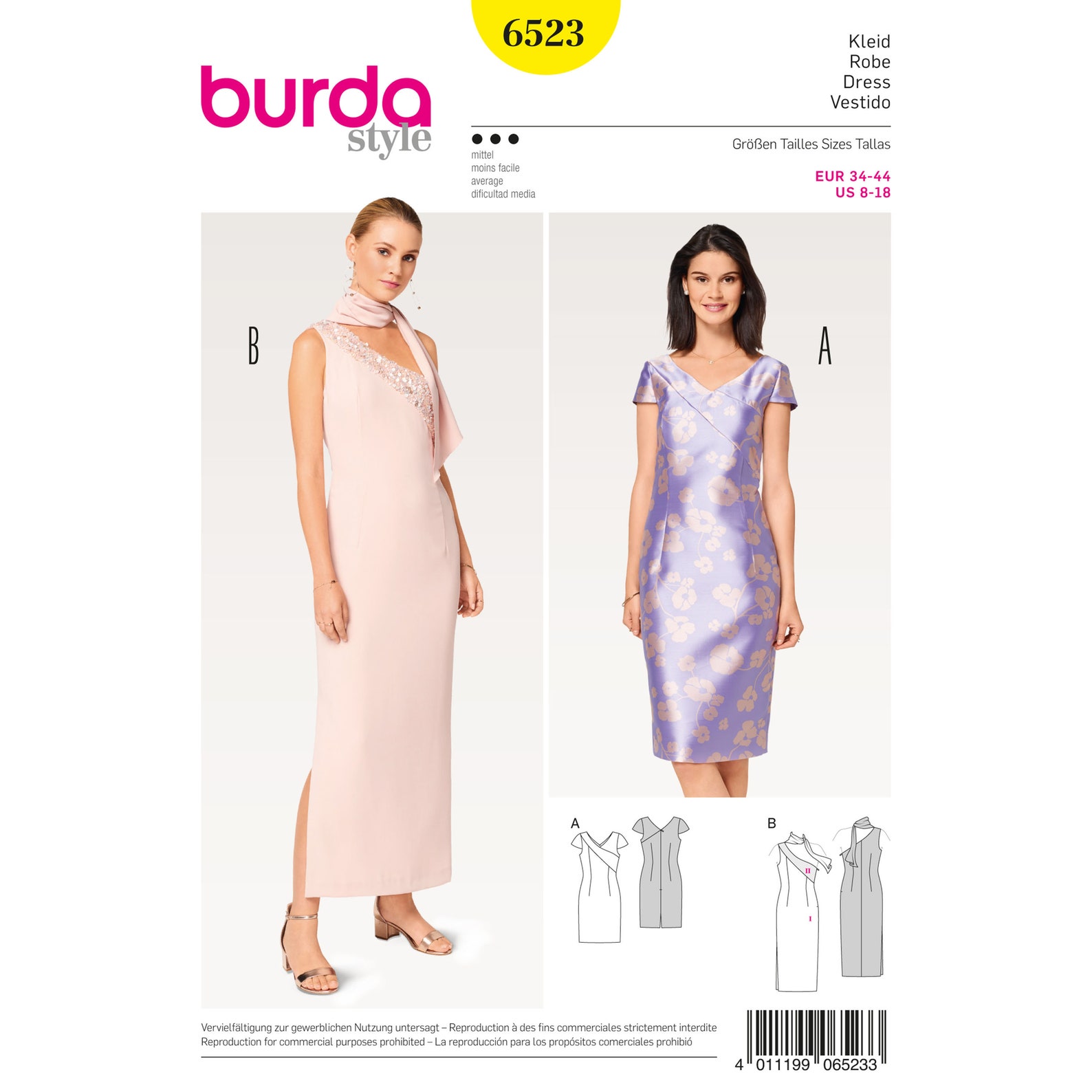 Burda Style B6523 Elegant Special Occasions One-shoulder - Etsy