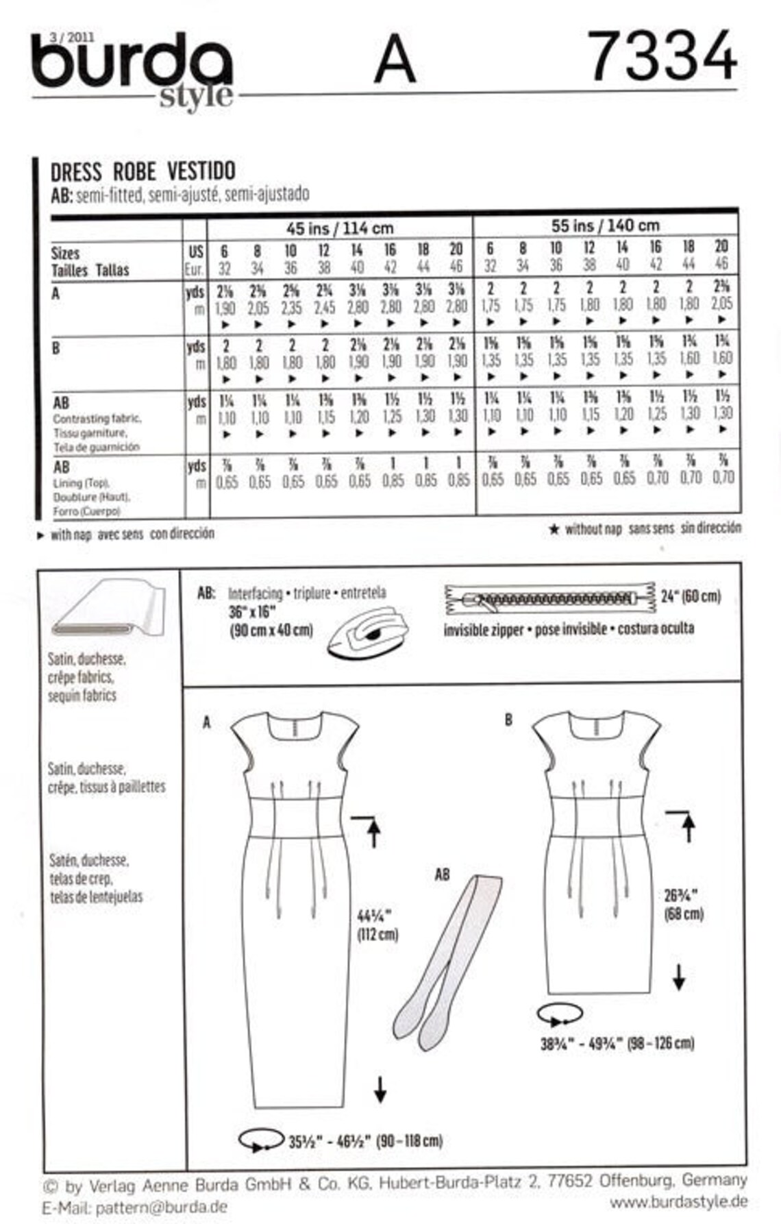 Burda Style 7334 Evening Wear Size (6-20) - Etsy