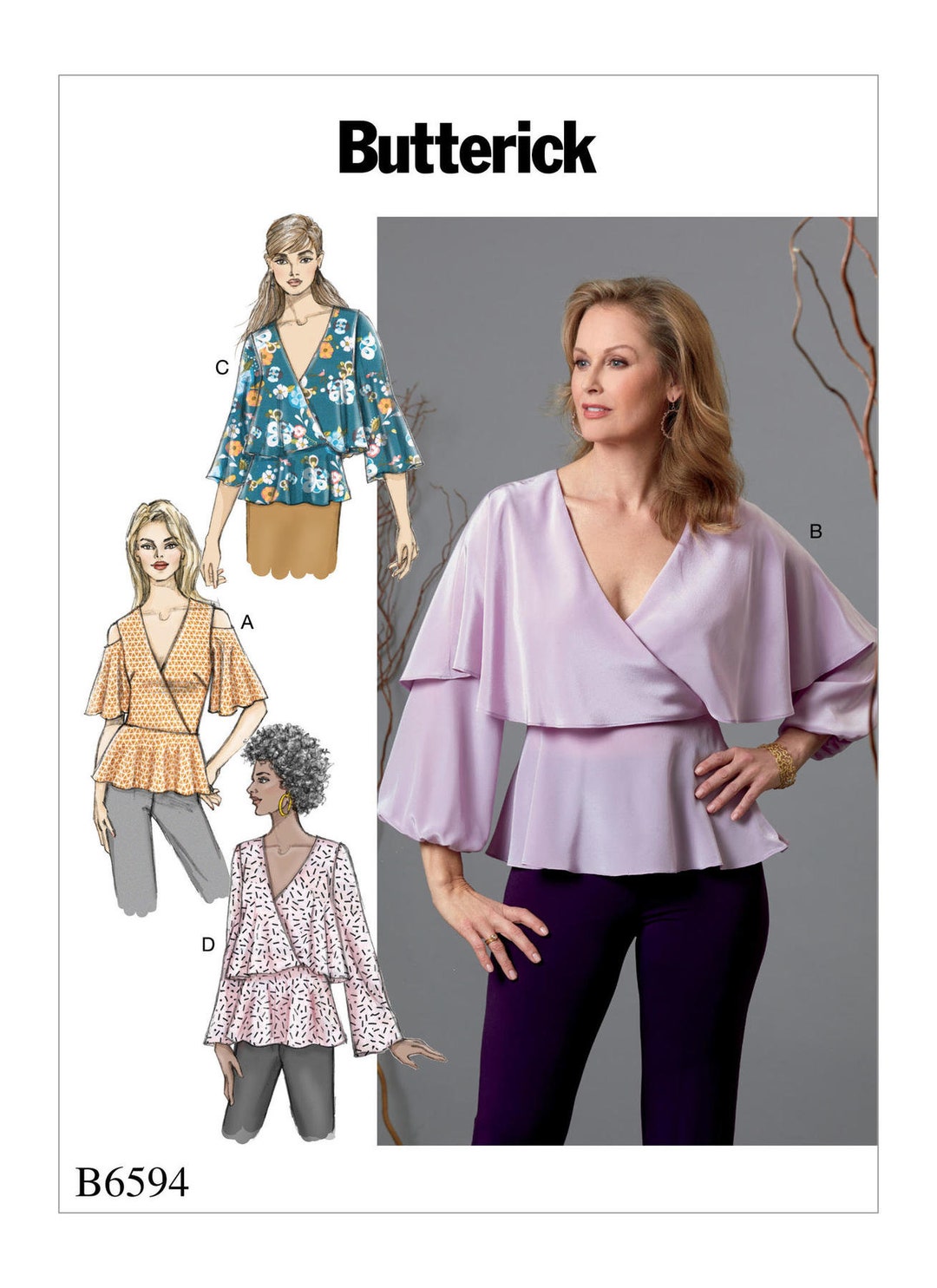 Butterick B6594 Misses' Fitted Top - Etsy