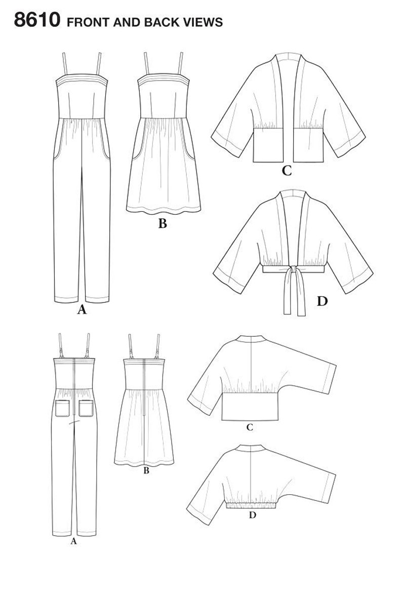 Simplicity 8610 Misses' Kimono Jumpsuit and Dress - Etsy
