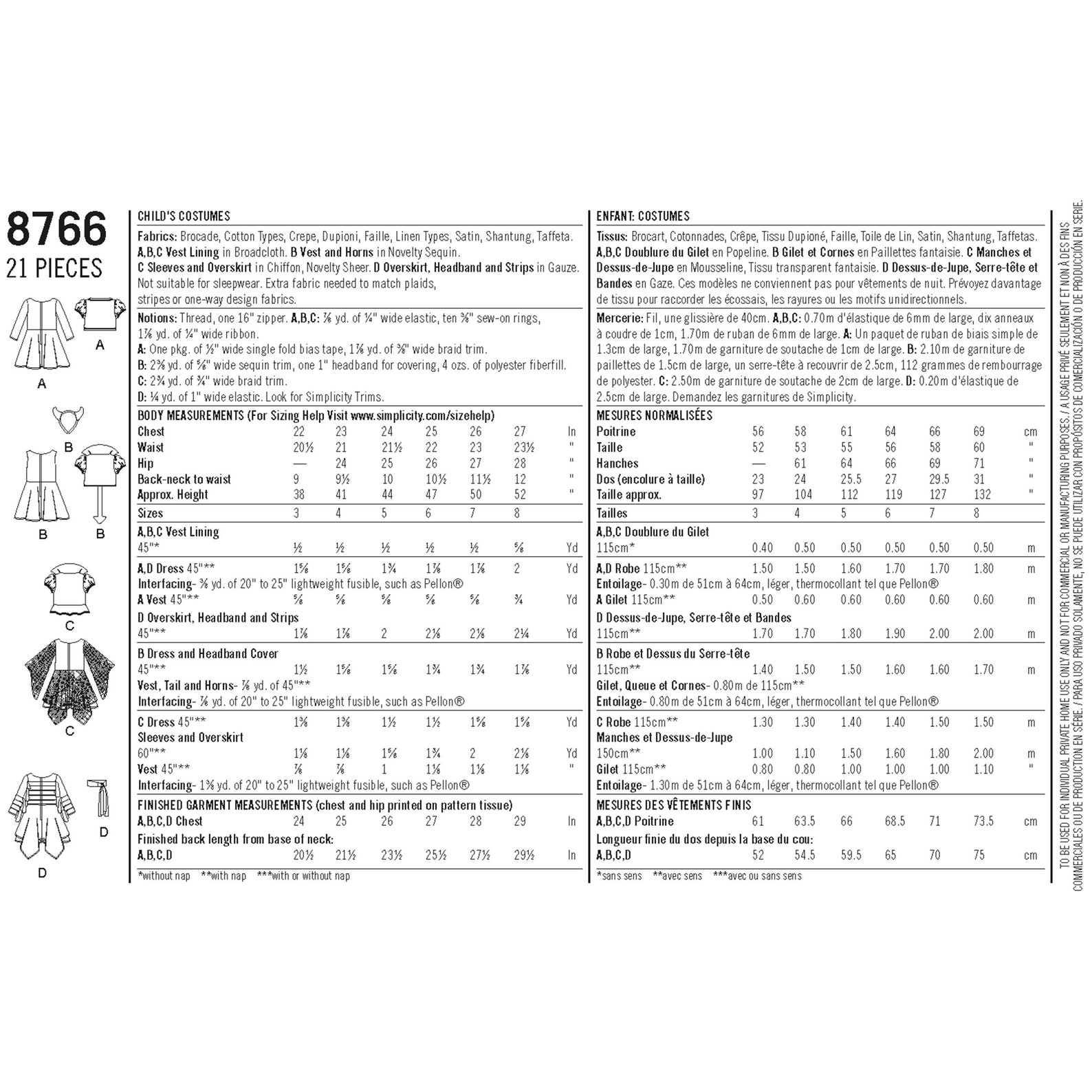 Simplicity 8766 Beloved Classic Costumes for Children - Etsy