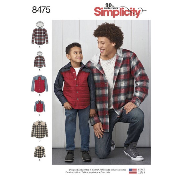 Simplicity S8475 Men's and Boy's Shirt and Jacket - Etsy