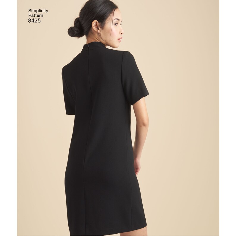 Simplicity 8425 Misses'/miss Petite Choker Collar Dress | Etsy