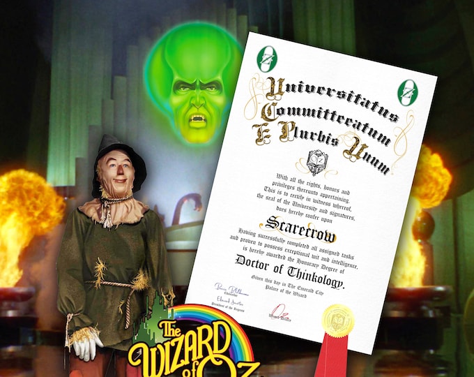 Scarecrow's Diploma Wizard of Oz 1939 - Etsy