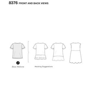 Simplicity 8376 Misses' Knit Top With Multiple Pieces for Design ...