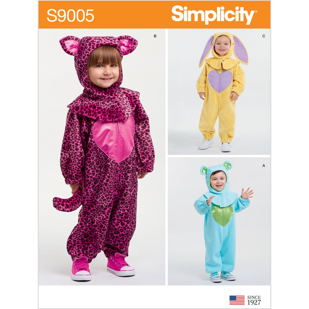 Toddlers' Bunny, Bear, and Cat Costumes - Simplicity S9005 - Etsy