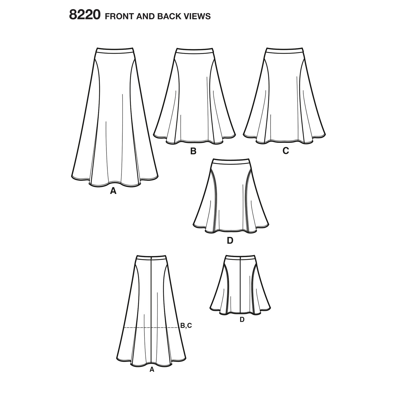 Simplicity 8220 Misses' Easy-to-sew Skirt in Three Lengths | Etsy
