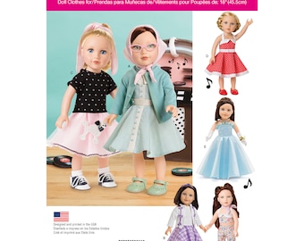 Uncut Simplicity Sewing Pattern 3936 One Size 18 Doll Clothes. Will Fit ...