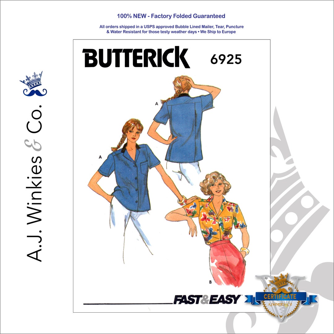 Butterick 6925 Junior Blouse - Etsy