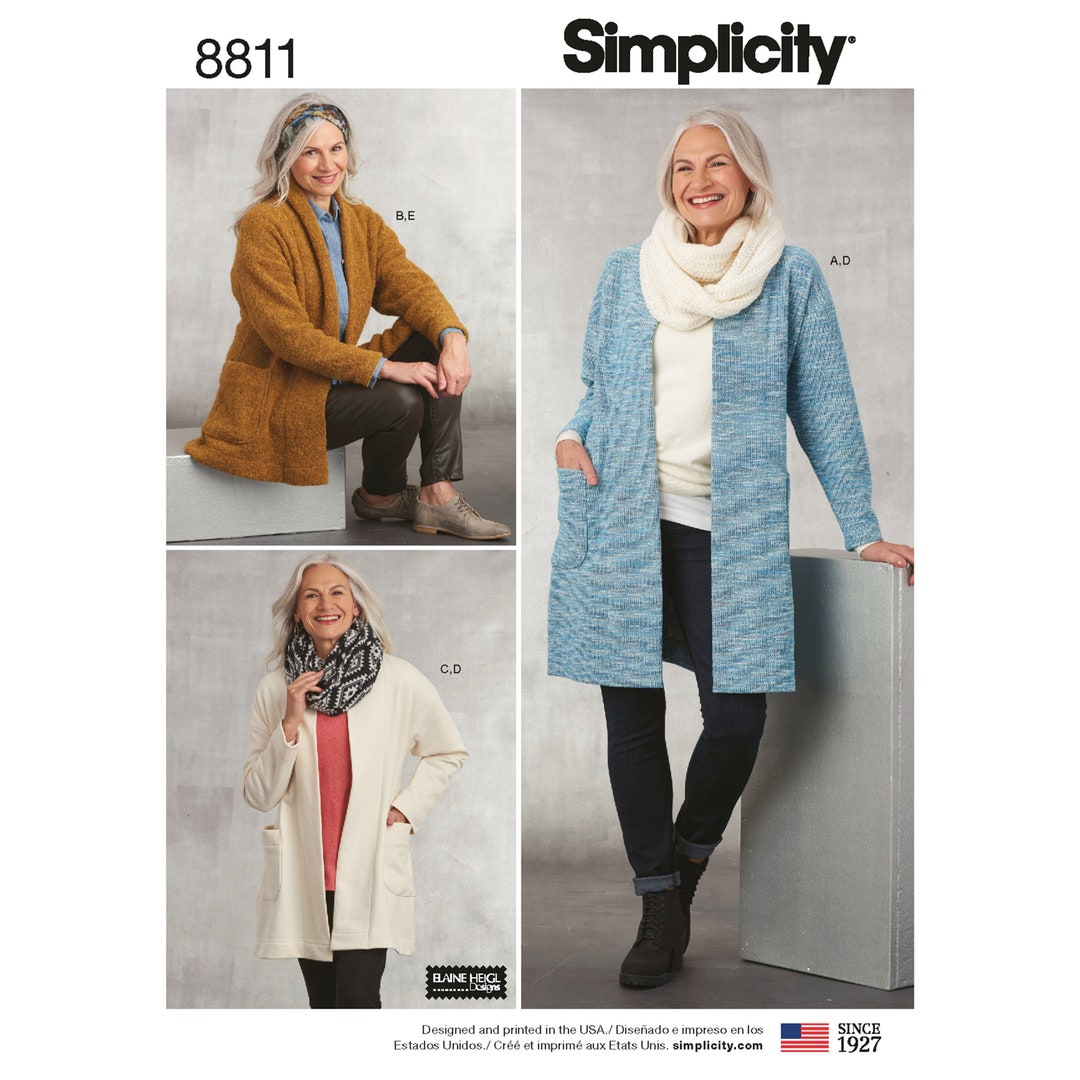 Simplicity S8811 Misses' Knit Sweater, Scarf & Headband - Etsy