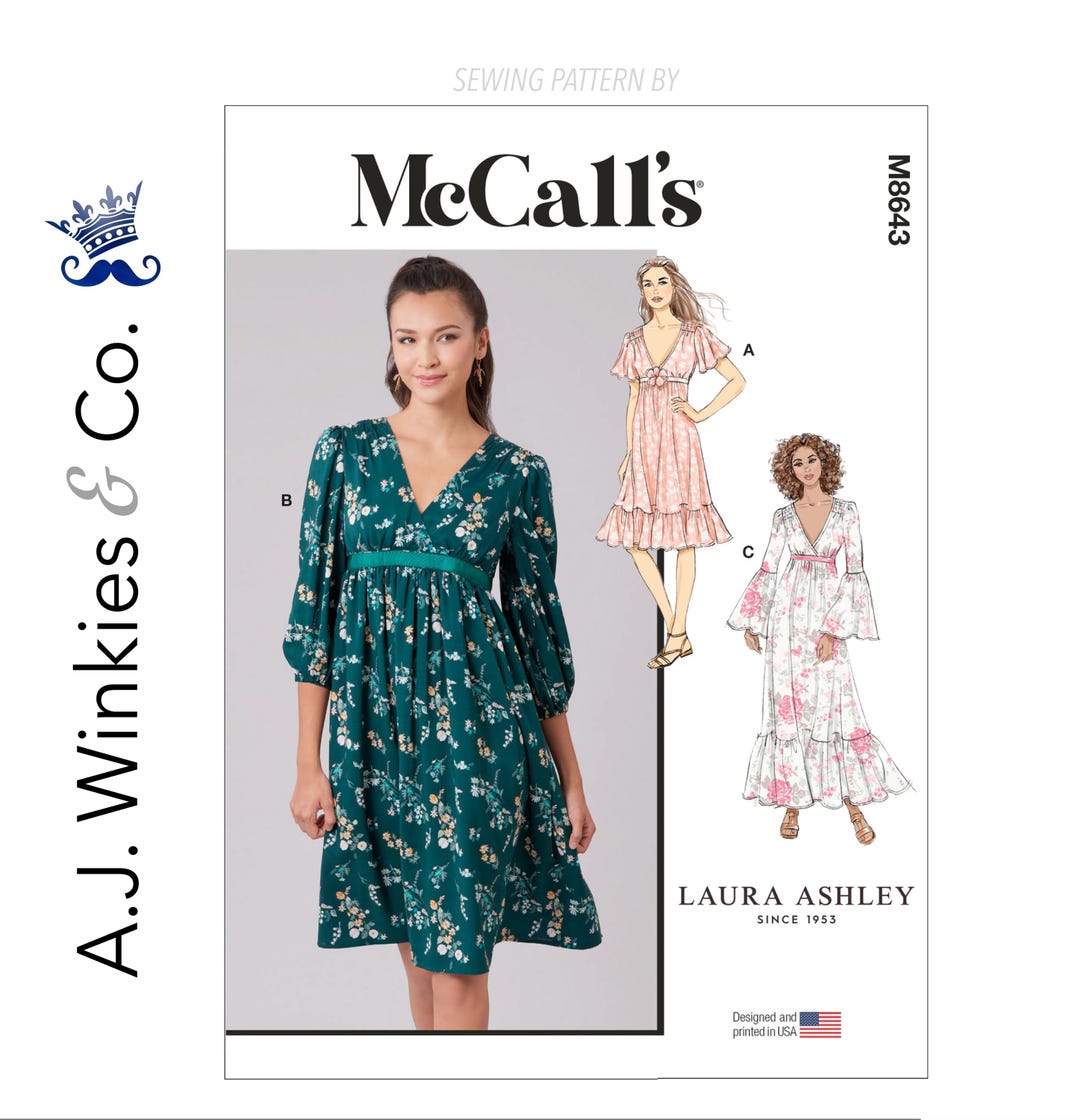 Misses' Lined Dresses by Laura Ashley - Mccall's M8643 - Etsy