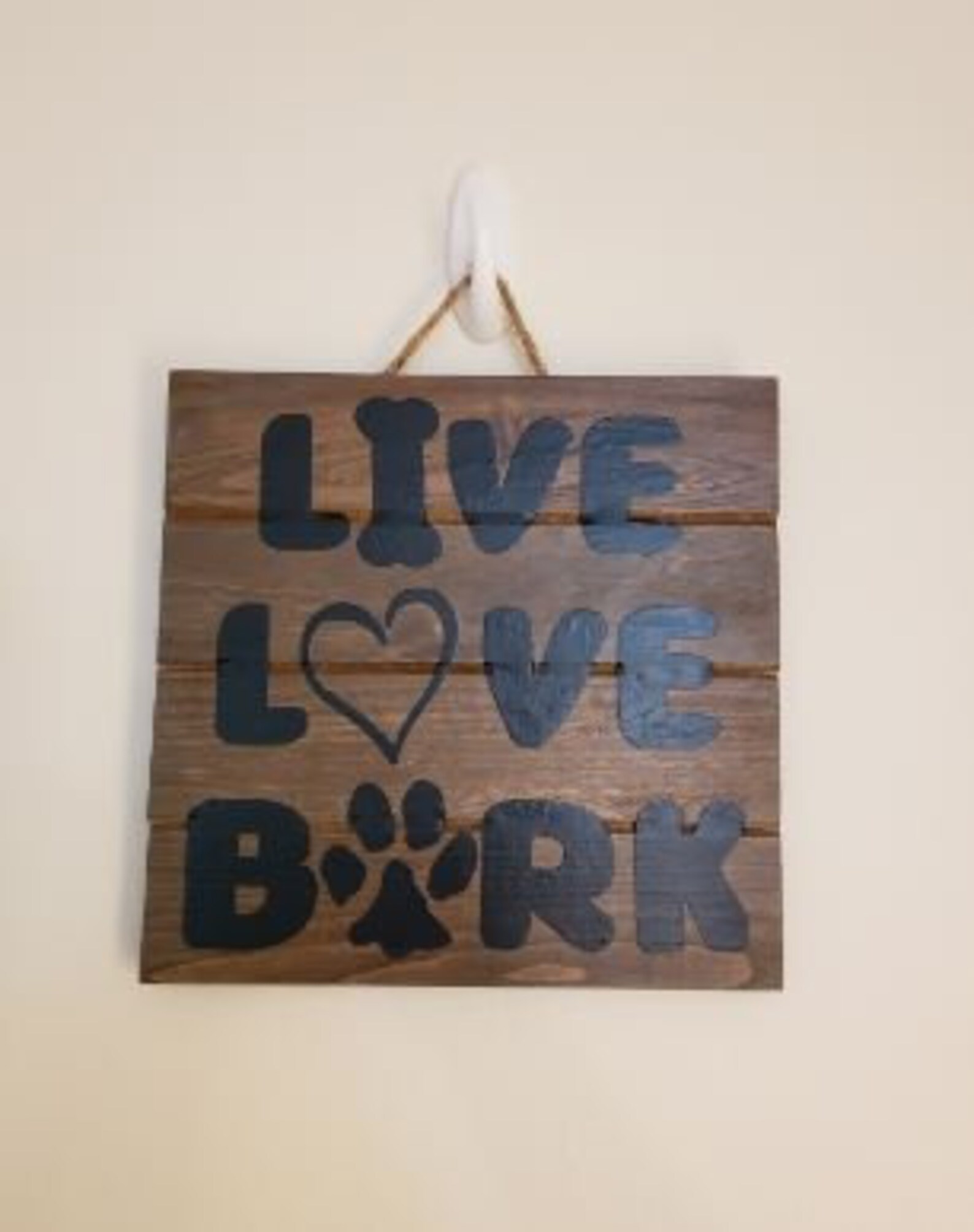 10 X 10 Live Love Bark Hanging Sign - Etsy New Zealand
