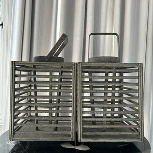 Wood Lanterns W/ Handles (1 Pair) and Pedestal for Candle or LED Light ...