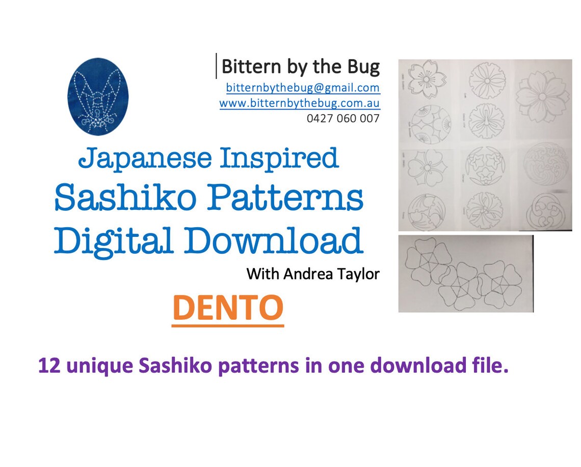 Sashiko 12 Unique Japanese Styled Patterns Available for - Etsy