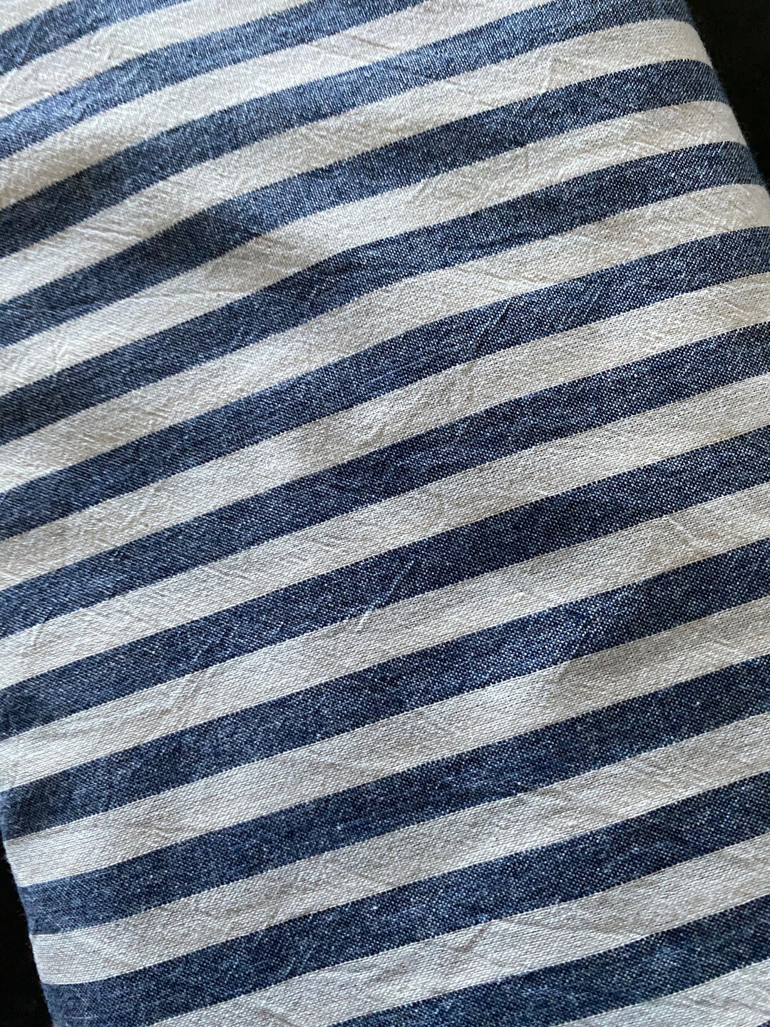 Chambray Cotton From Japan Large Stripes Fabric by the 1/4mtr - Etsy