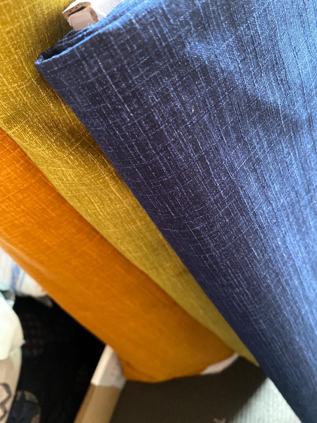 Sevenberry 100% Dusty Blue Textured Cotton, Shantung Style 110cm Wide ...