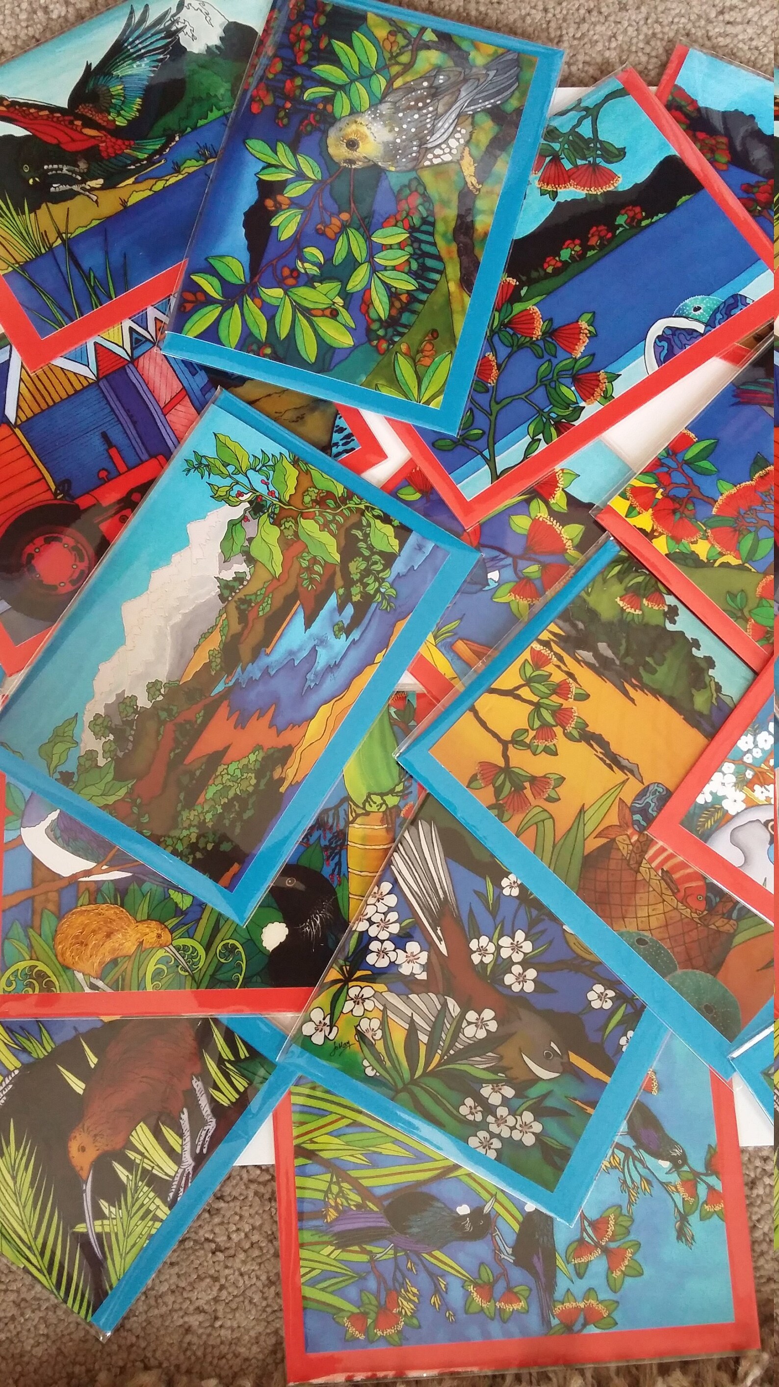 Art Greeting Cards Set of 10 Assorted With Beautiful Bright - Etsy