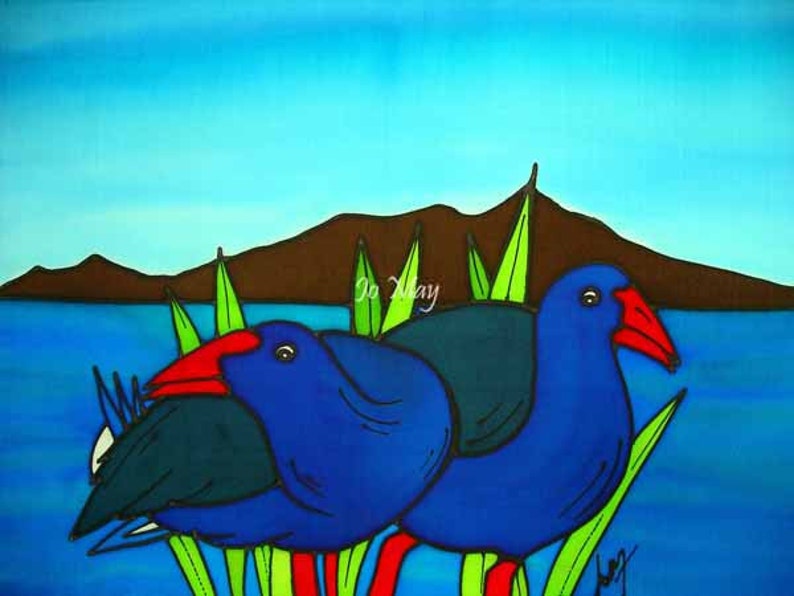 Pukeko Kapiti Island Beautiful Art Print by New Zealand - Etsy