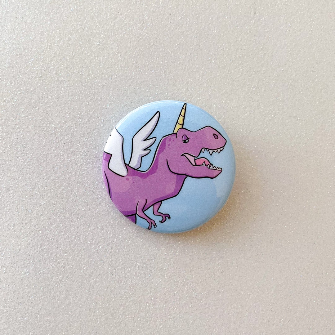 Unicorn T-rex Button 1.5 Inch - Etsy