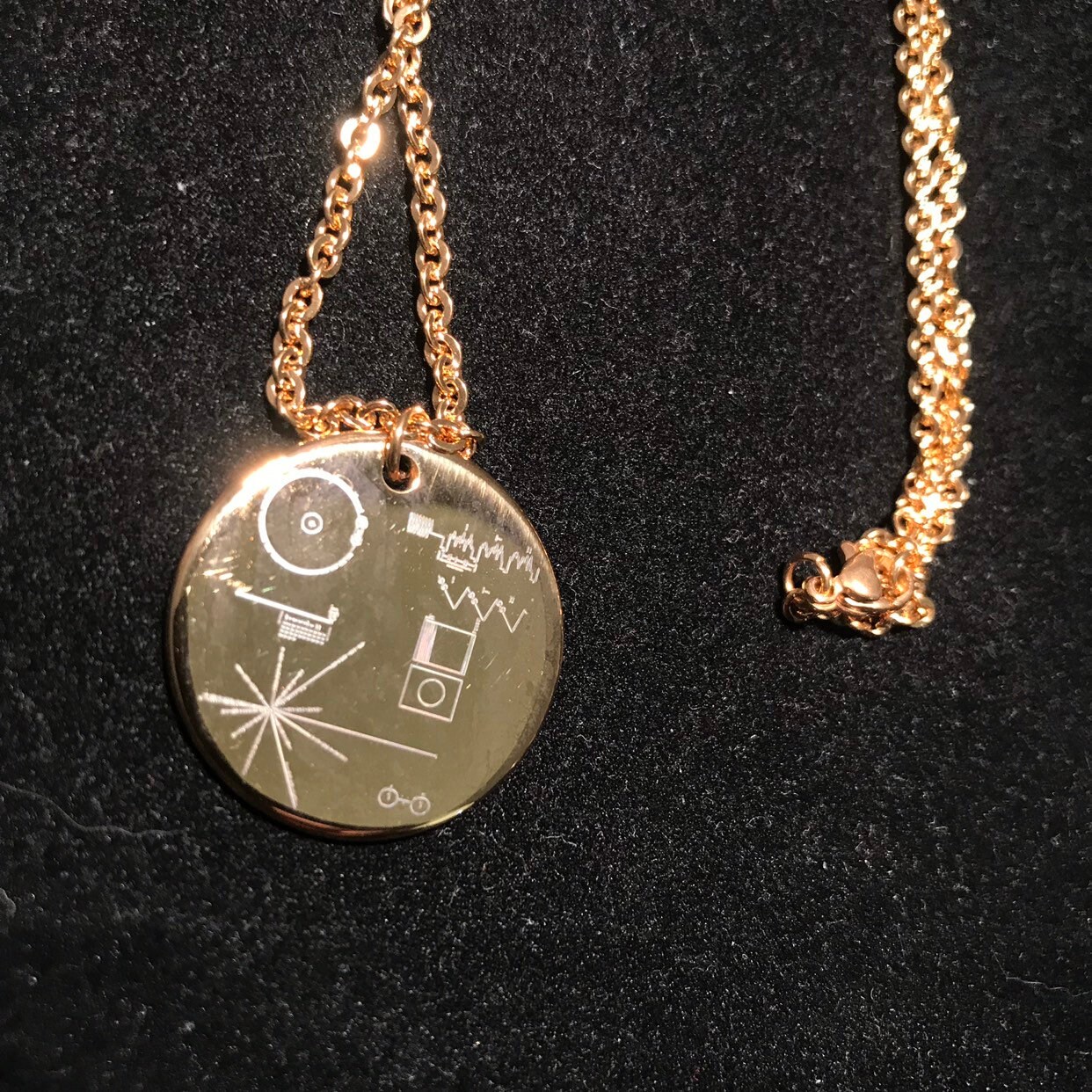 NASA Voyager Gold Record Etching on Gold Plated Stainless | Etsy