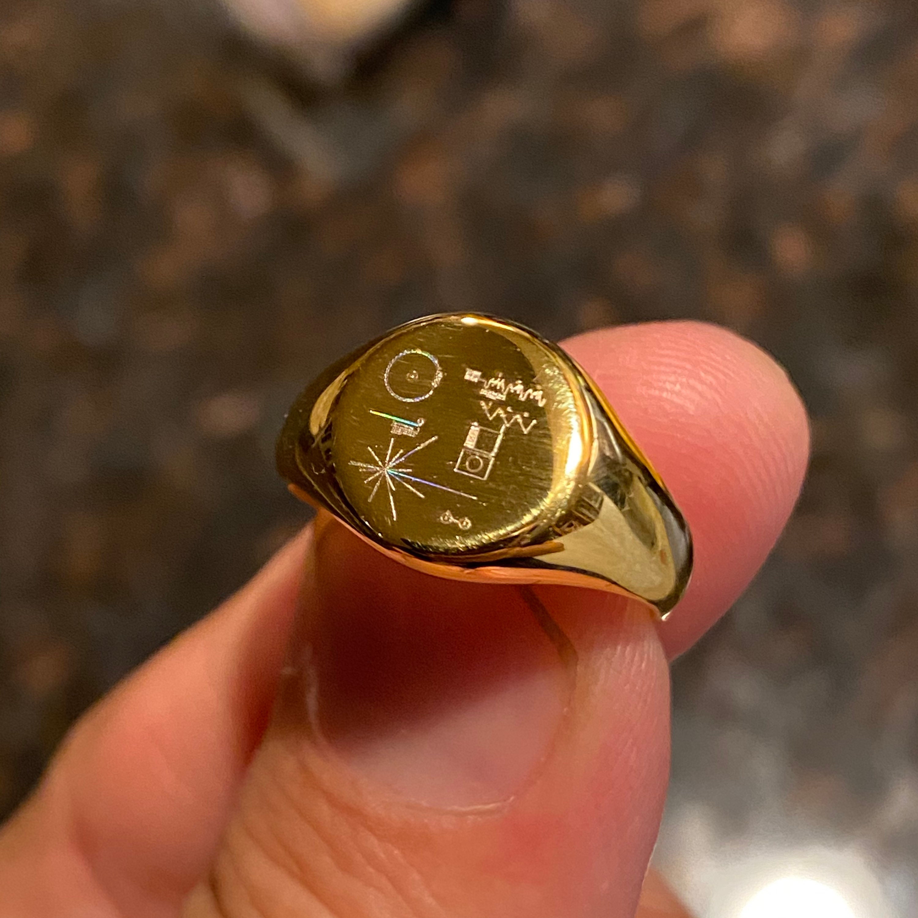 NASA Voyager Signet Ring gold or Silver - Etsy