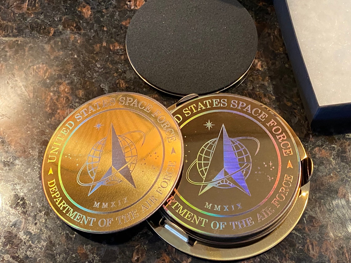 US Space Force Laser Etched Steel Coasters set of 6 with | Etsy