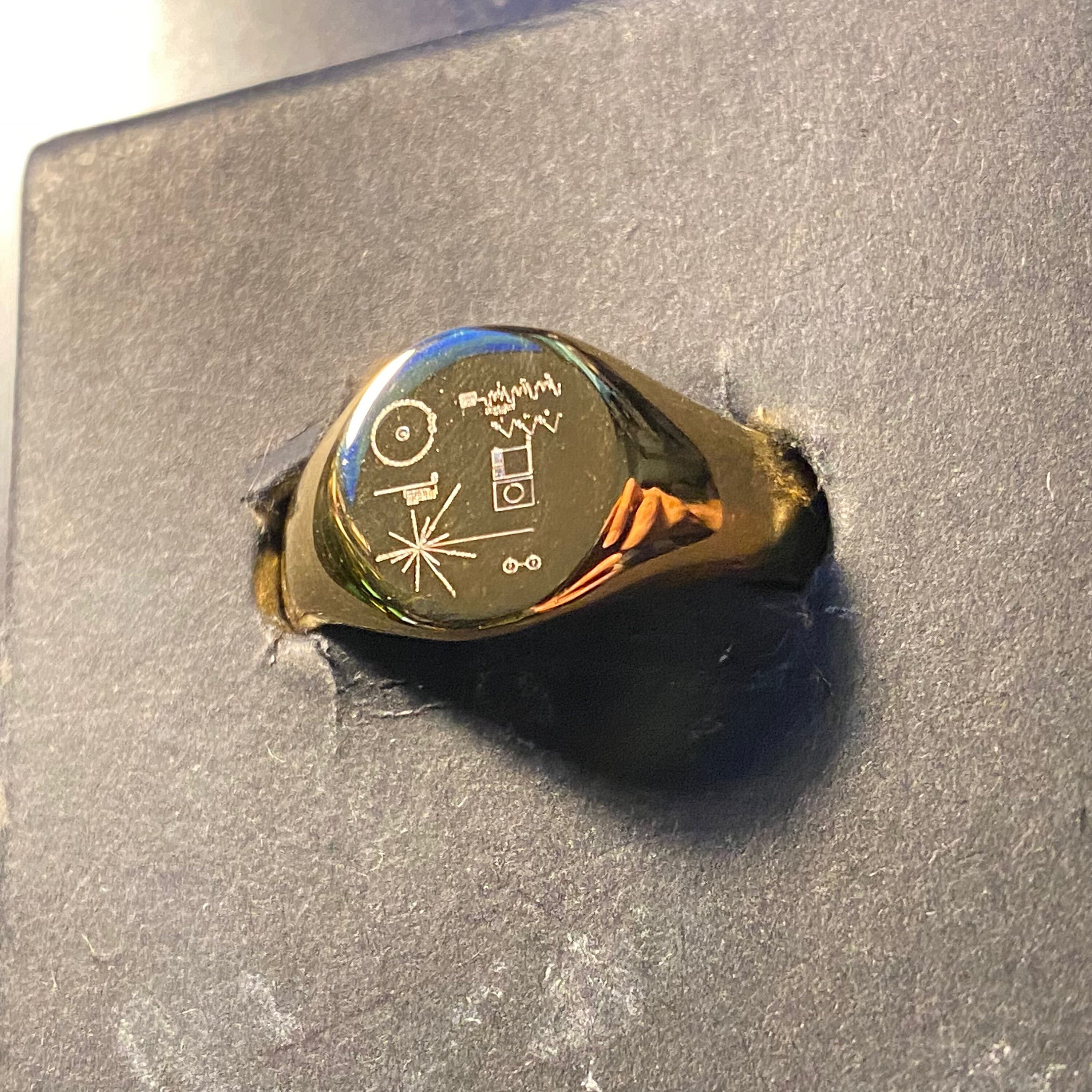 NASA Voyager Signet Ring gold or Silver - Etsy