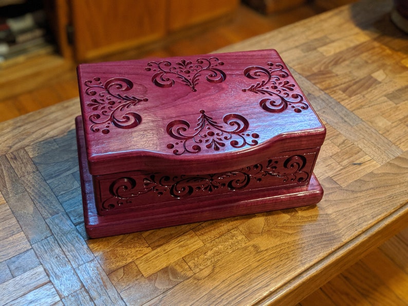Jewelry Box Handcrafted and Engraved Made With Purple Heart - Etsy