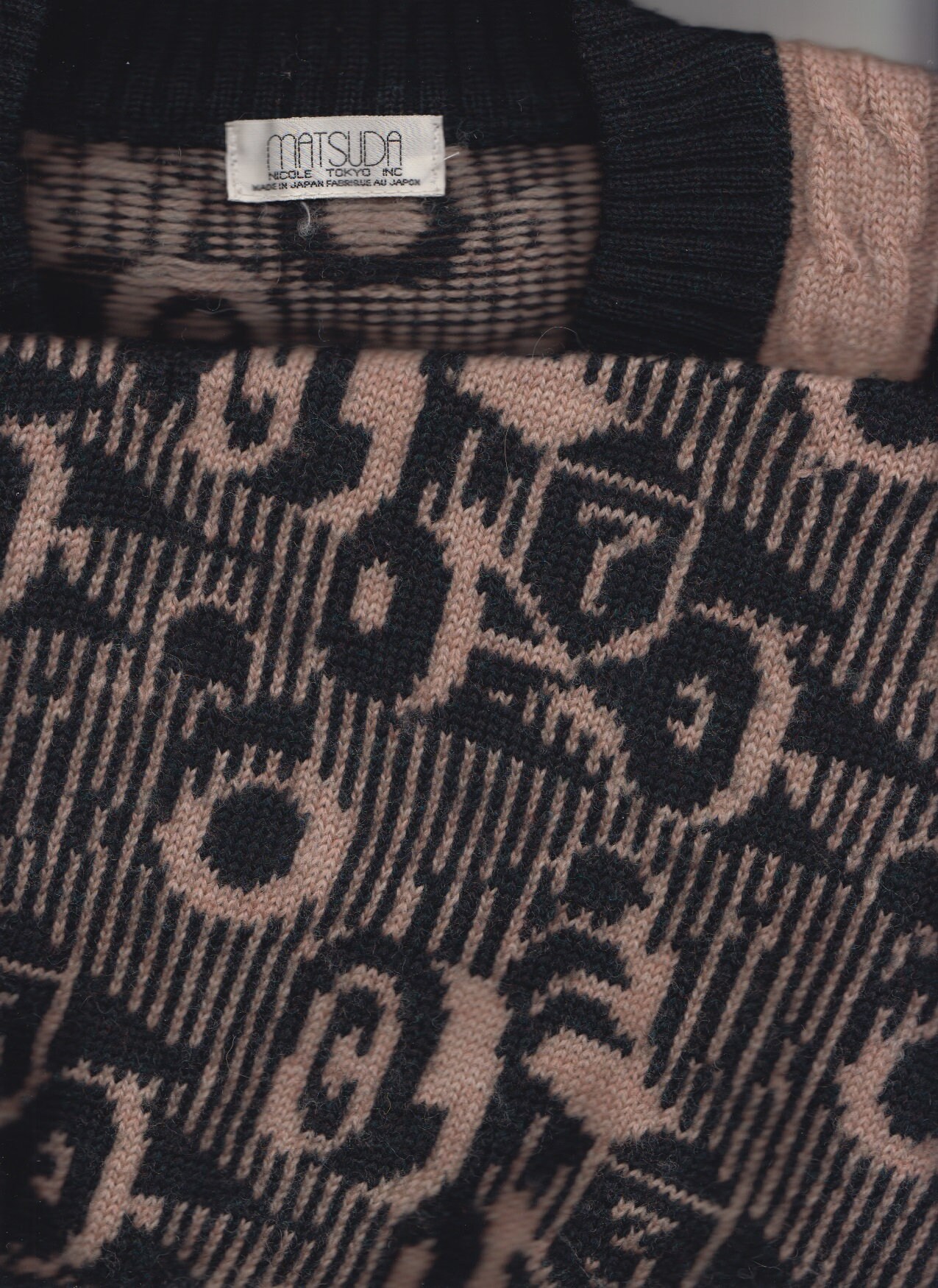 70s Rare NICOLE MATSUDA Formula 1 Racing Car Intarsia Novelty Sweater ...