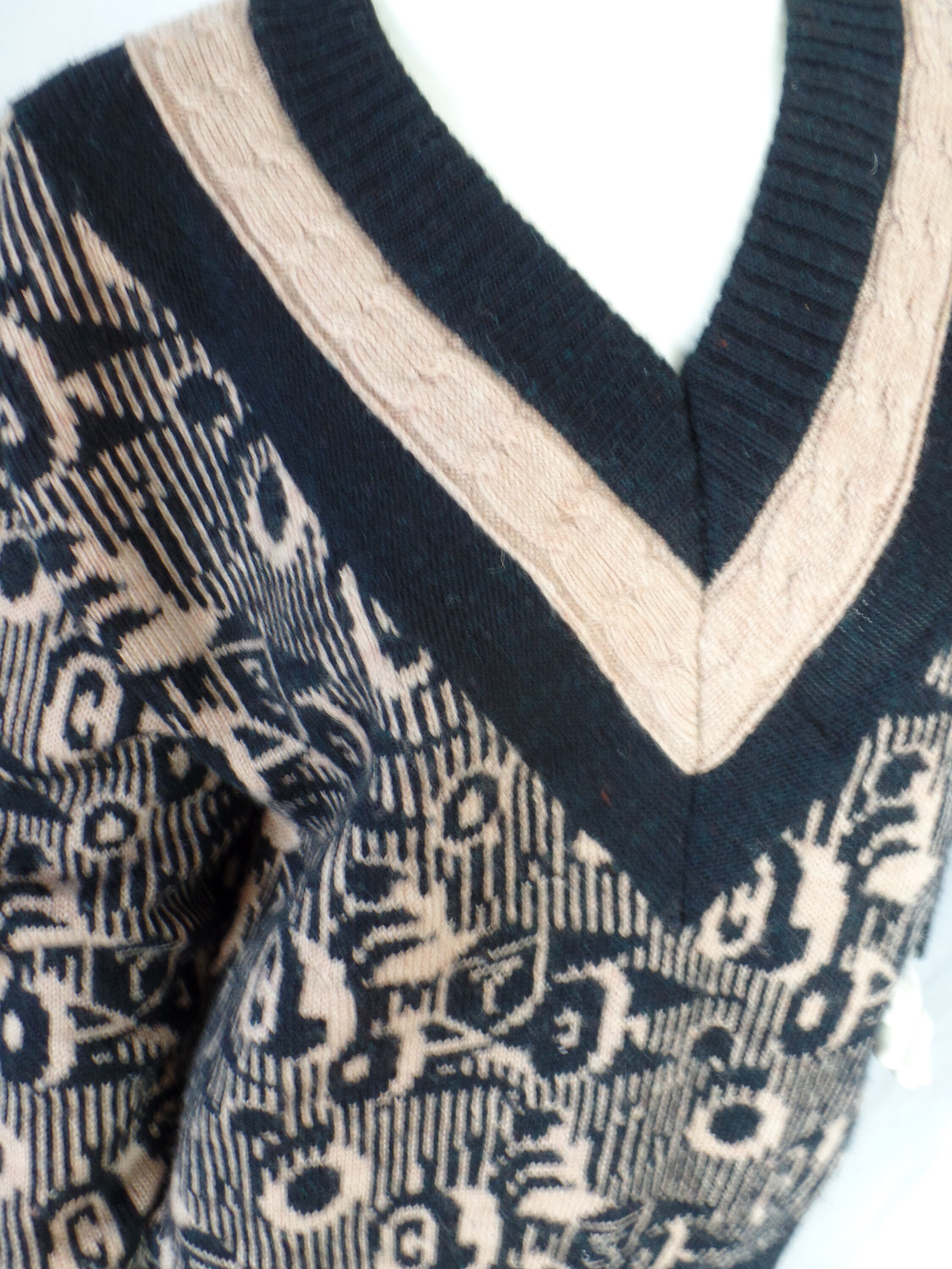 70s Rare NICOLE MATSUDA Formula 1 Racing Car Intarsia Novelty Sweater ...