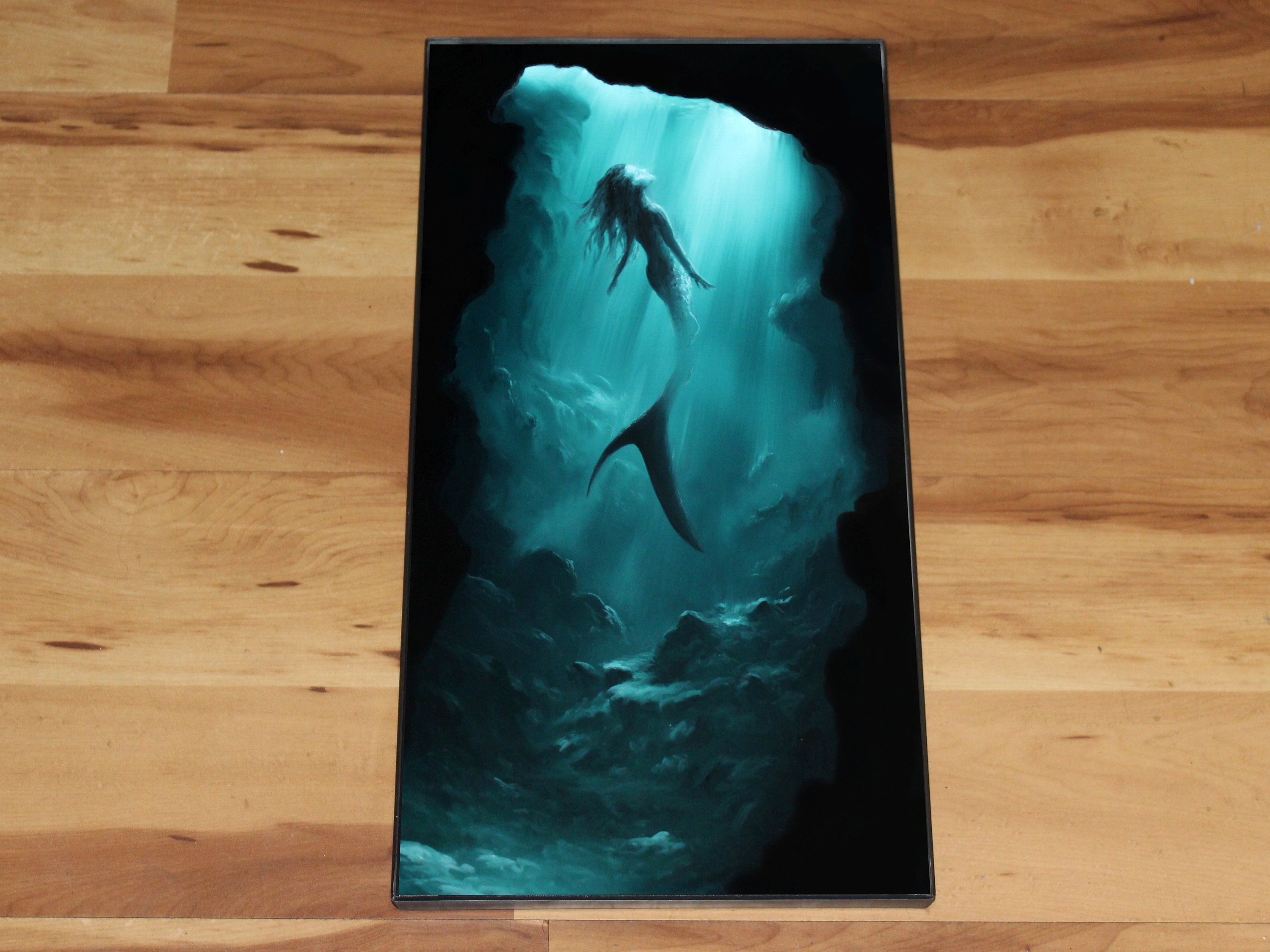 Art PRINT - Mermaid Siren Green Sea Underwater Cave Ocean Dark ...