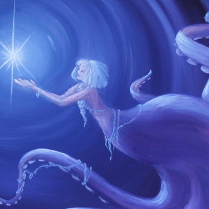 Art PRINT Blue Purple Octomaid Octopus Mermaid Siren - Etsy