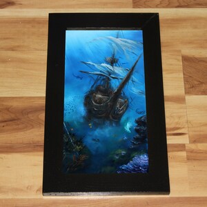 Art PRINT - Shipwreck Ship Ocean Underwater Fish Shark Coral Pirate ...