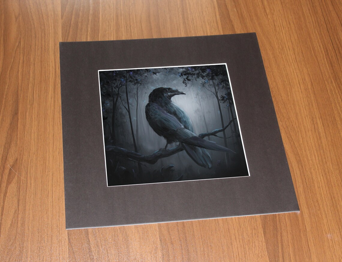 Art PRINT Dark Forest Crow Raven Scary Horror Spooky Fantasy | Etsy