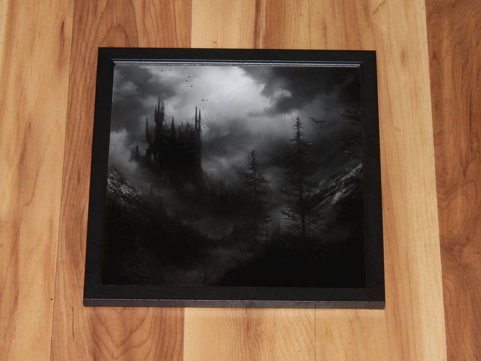 Art PRINT - Gothic Castle Vampire Bat Spooky Fantasy Dark Fairytale ...