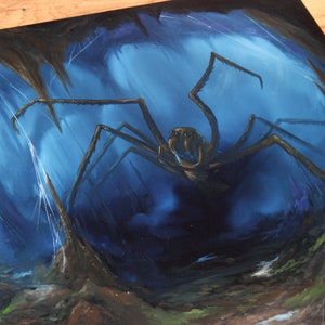 18x24" Original Oil Painting - Cave Spider Knight Spiderweb Fantasy ...