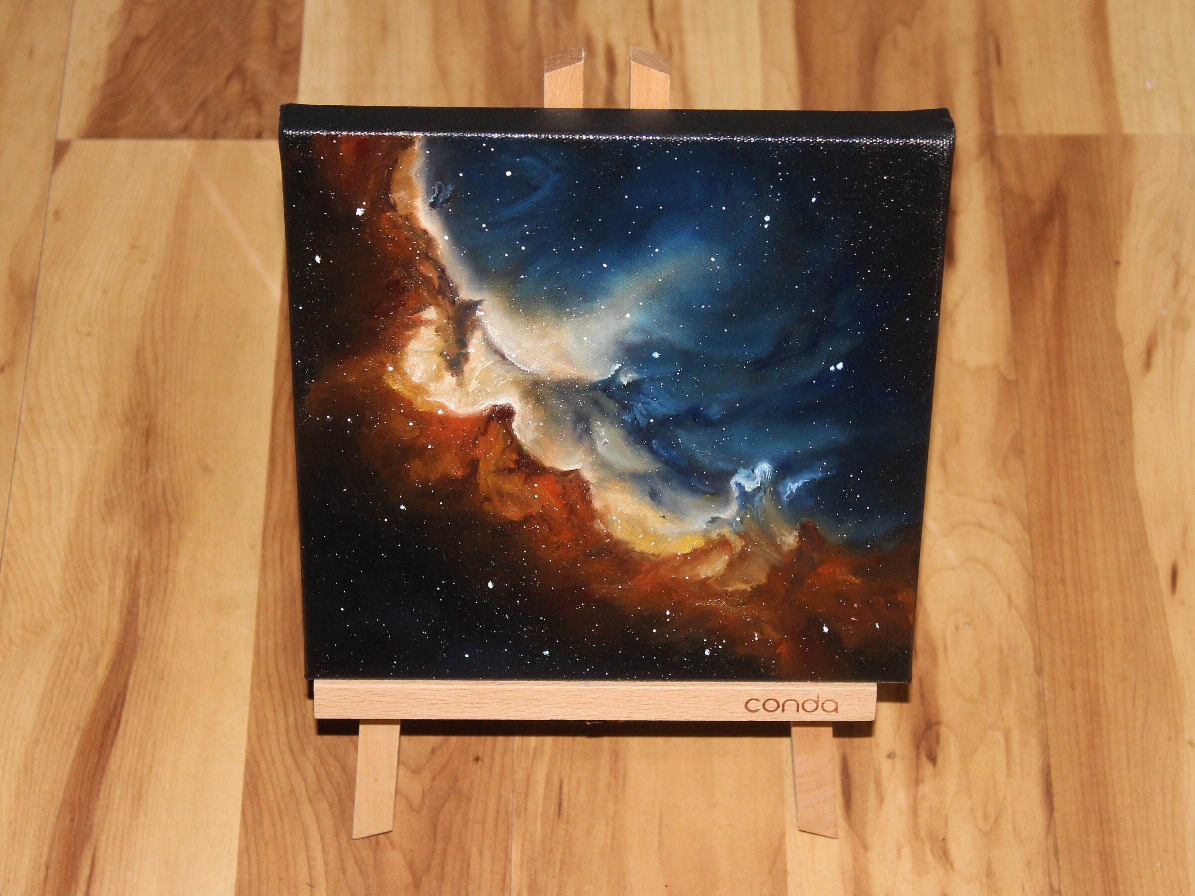 Oil Nebula Art 8x8 Cosmic Art Nebula Oil Painting Celestial Art Oil ...