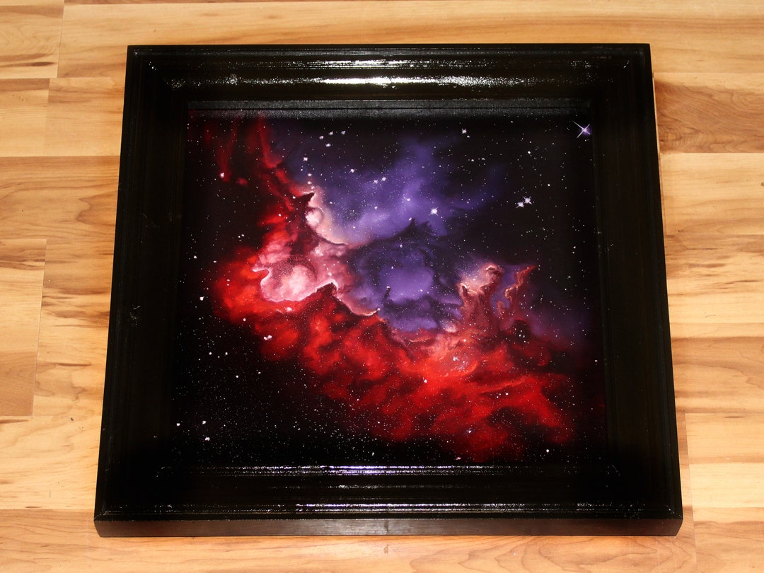 16x16" Original Oil Painting - Wizard Nebula Galaxy Outer Space Deep ...