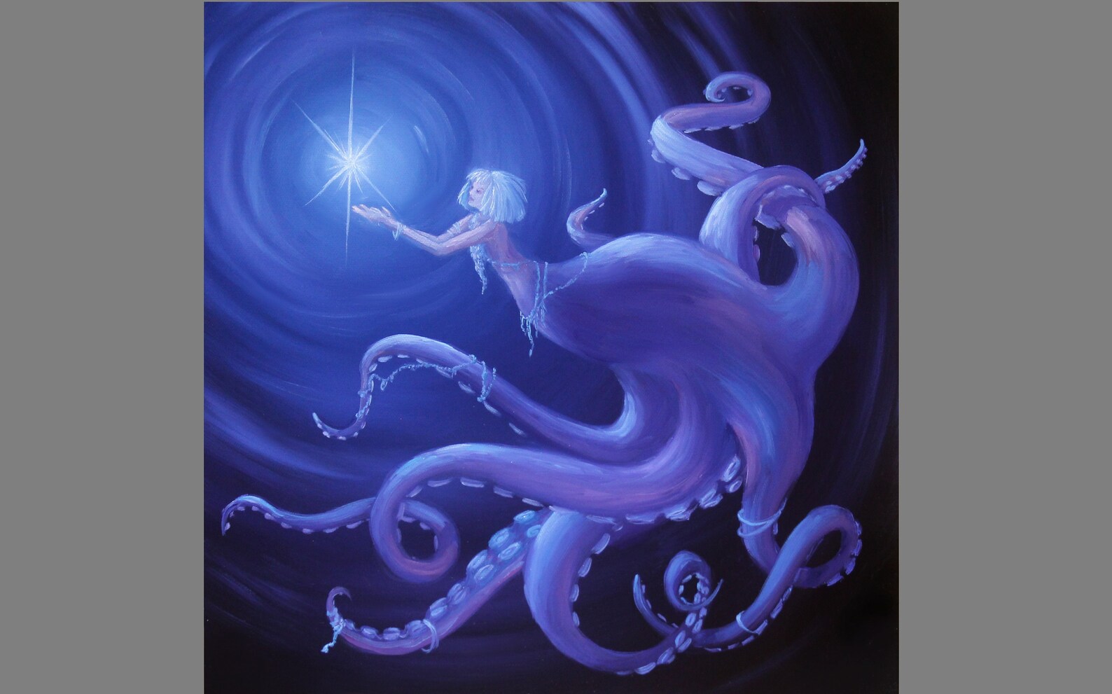 Art PRINT Blue Purple Octomaid Octopus Mermaid Siren - Etsy