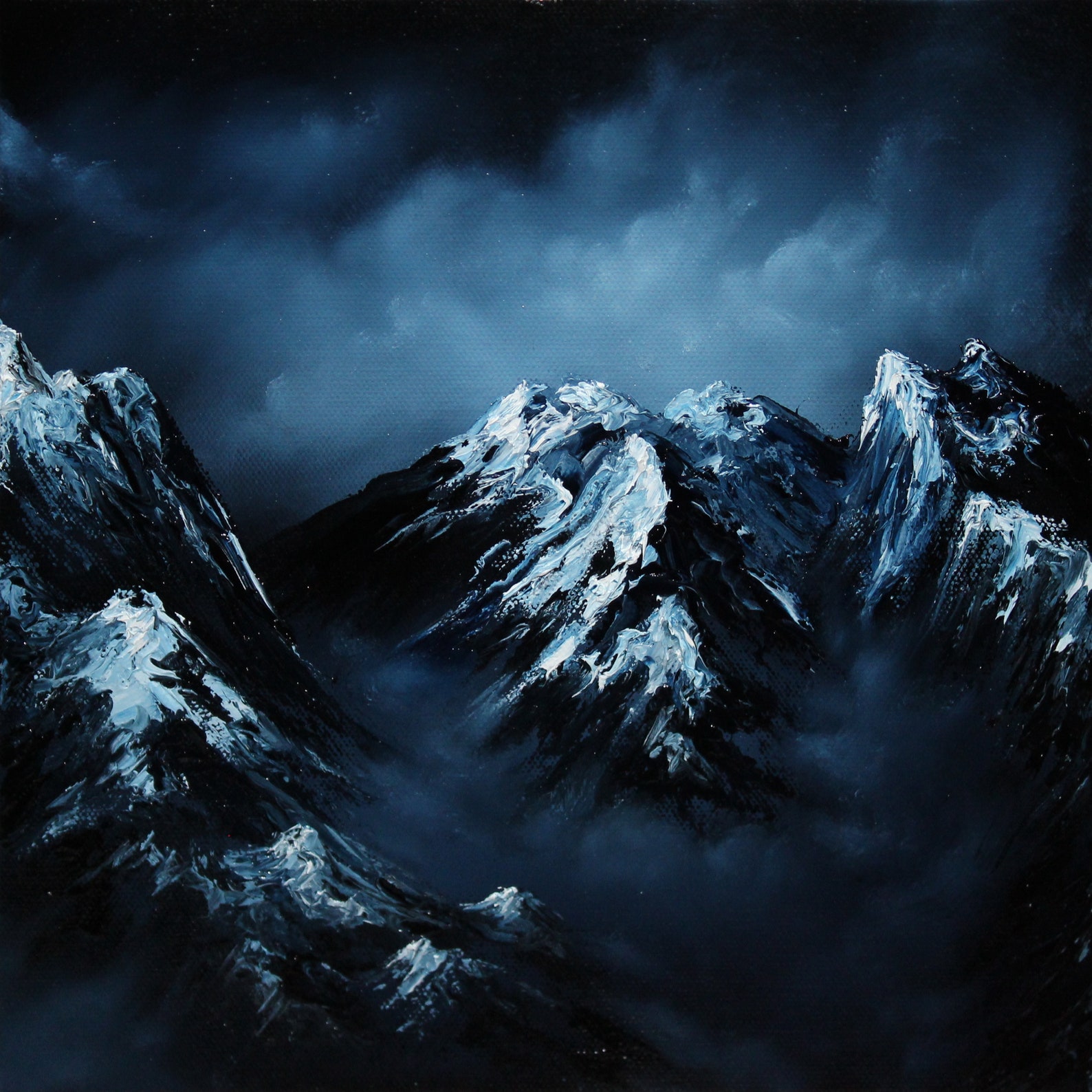 3x4", 4x4" Magnet Mountain Mountains Cliffs Landscape Art Print ...