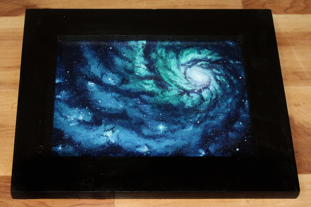 6x8 Original Oil Painting Flat Panel Spiral Galaxy Outer Space ...