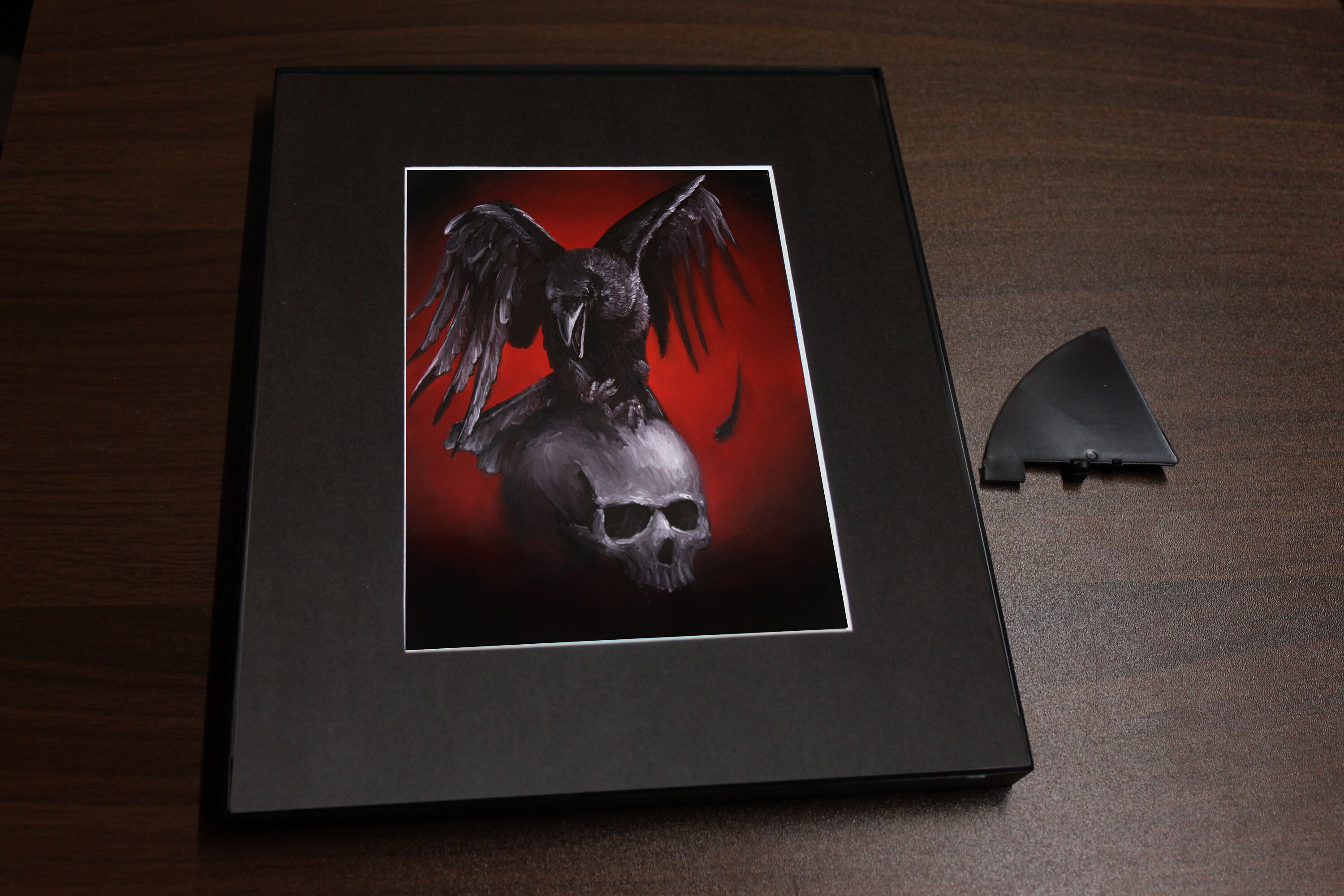 Art PRINT Raven Crow Skull Macabre Horror Gothic Red Black | Etsy