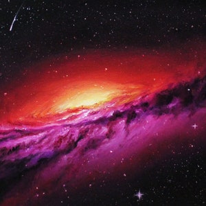 Art PRINT Pink Red Andromeda Galaxy Outer Space Nebula - Etsy