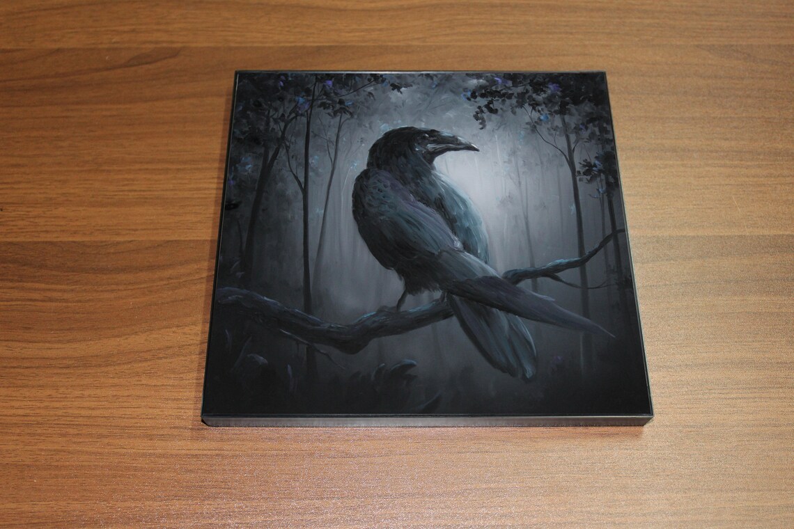 Art PRINT Dark Forest Crow Raven Scary Horror Spooky Fantasy | Etsy