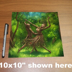 Art PRINT - Dance of the Dryads Dryad Fairy Dark Forest Fantasy Wall Art - Choose Size 8x8 ...