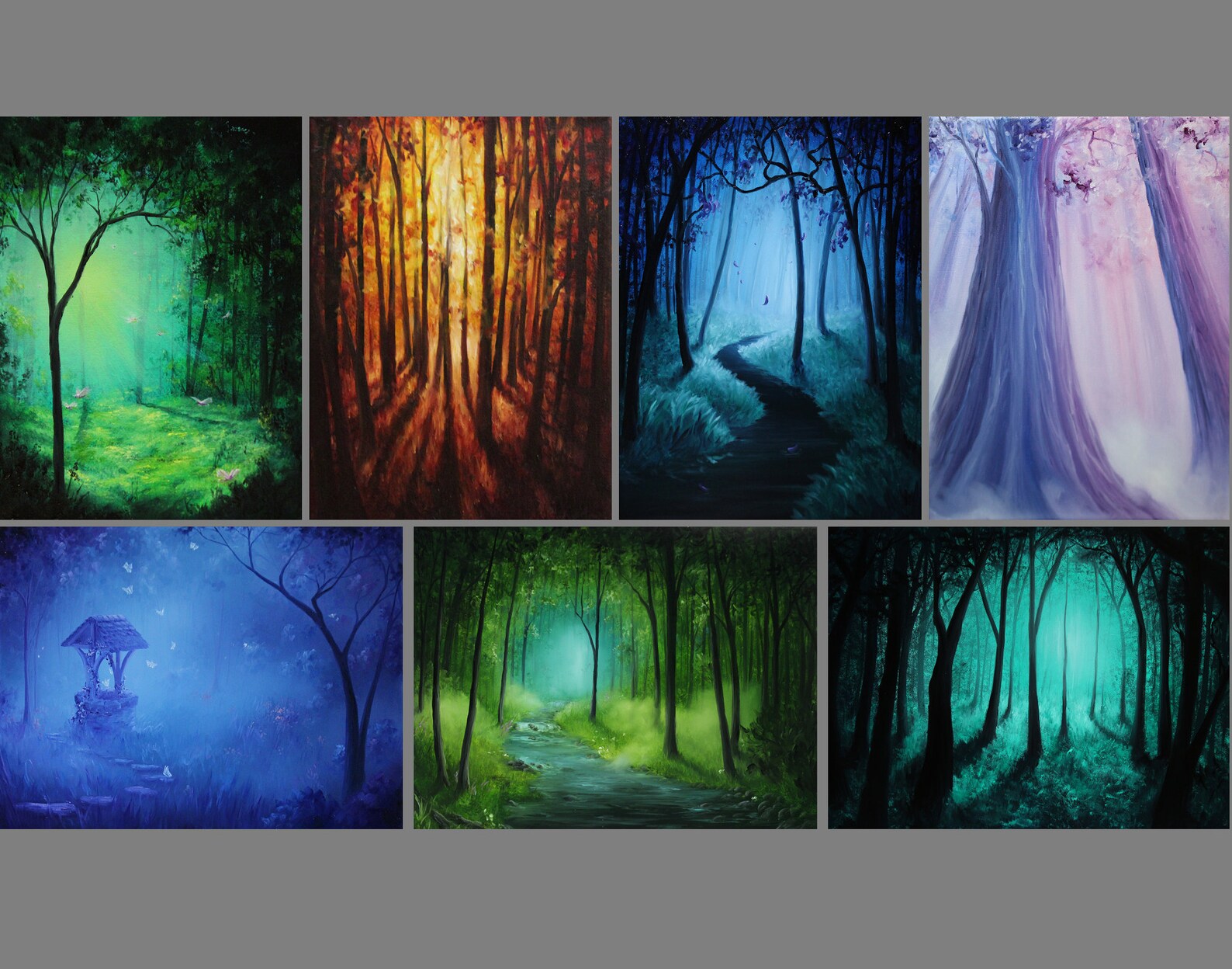 3x4" Magnet Forest Enchanted Trees Dark Woods Fantasy Art Print ...