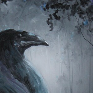 Art PRINT Dark Forest Crow Raven Scary Horror Spooky Fantasy | Etsy